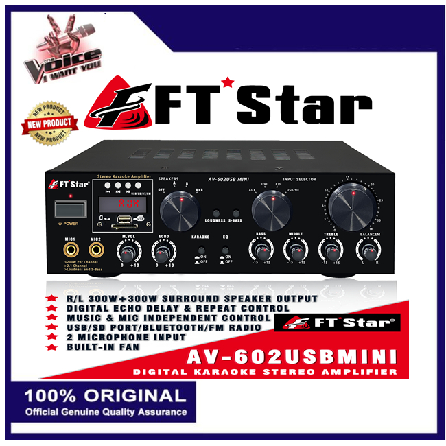 FT STAR PROFESSIONAL AUDIO SYSTEM AV-602USB MINI 4CH 1000W | Shopee ...