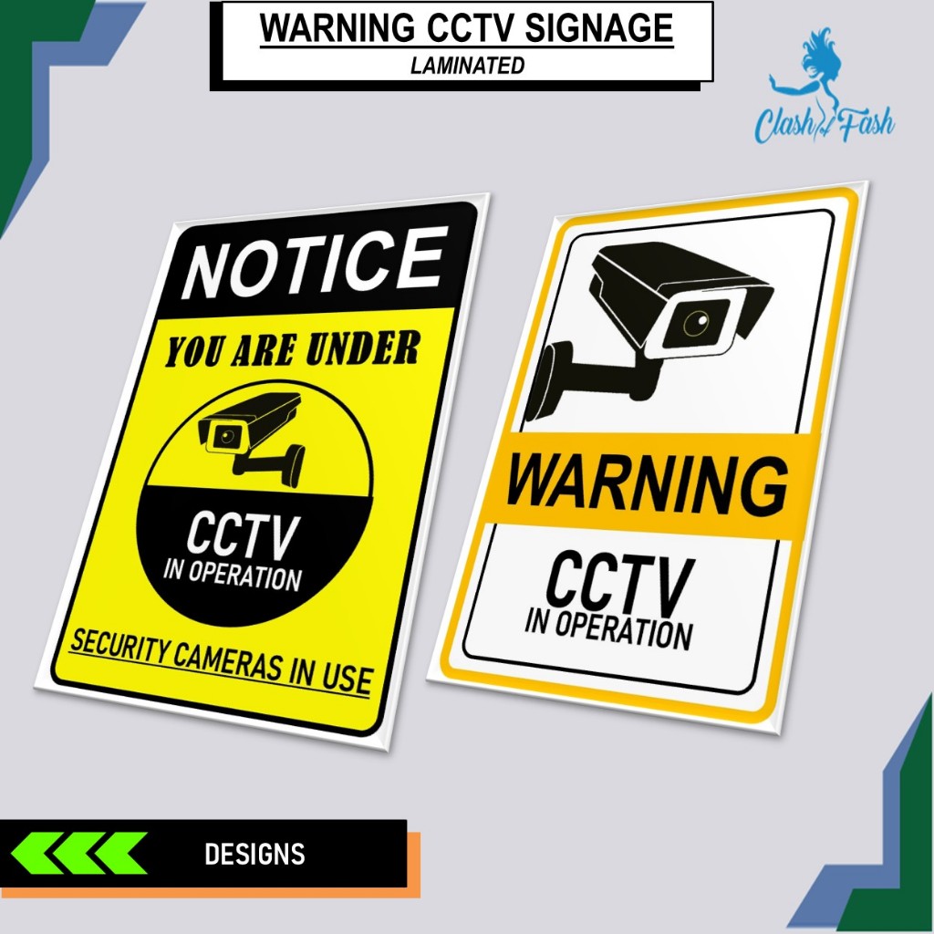 LAMINATED SIGNAGE: CCTV WARNING | 24 HRS IN OPERATION | NOTICE UNDER ...