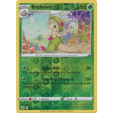 Pokemon TCG - BRELOOM 004/172 Rare Reverse - Brilliant Stars | Shopee ...