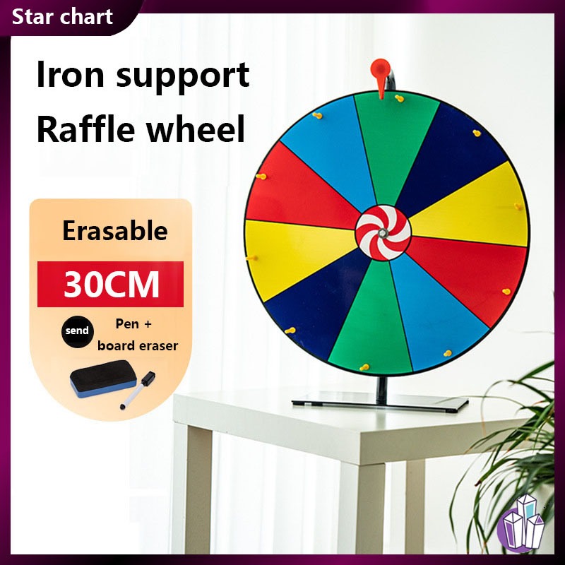 12 inch Prize Wheel Prize Fortune Game with Dry Erase Markers & Eraser ...