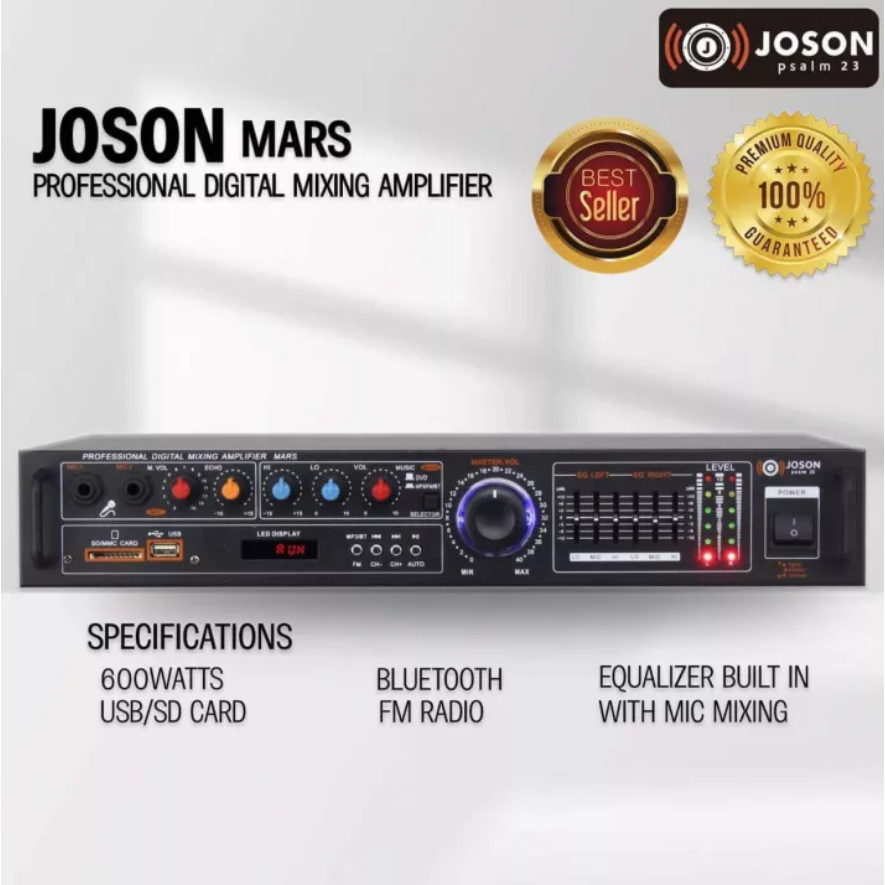 JOSON MARS POWER AMPLIFIRE (With Graphic Equalizer) FM/USB/SD/BT PLAYER ...