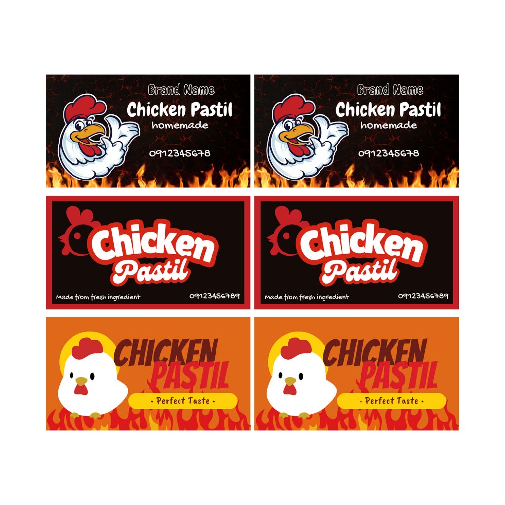 READY TO USE STICKER LABEL FOR CHICKEN PASTIL PRODUCT (15 PCS 2.7X1.5 ...