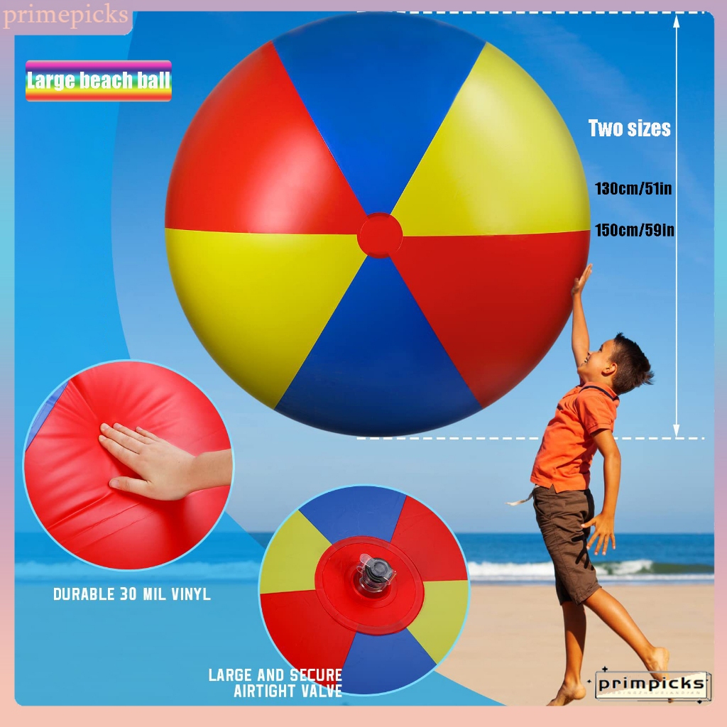 Giant Inflatable Beach Ball Large Tricolor Thickened PVC Water ...