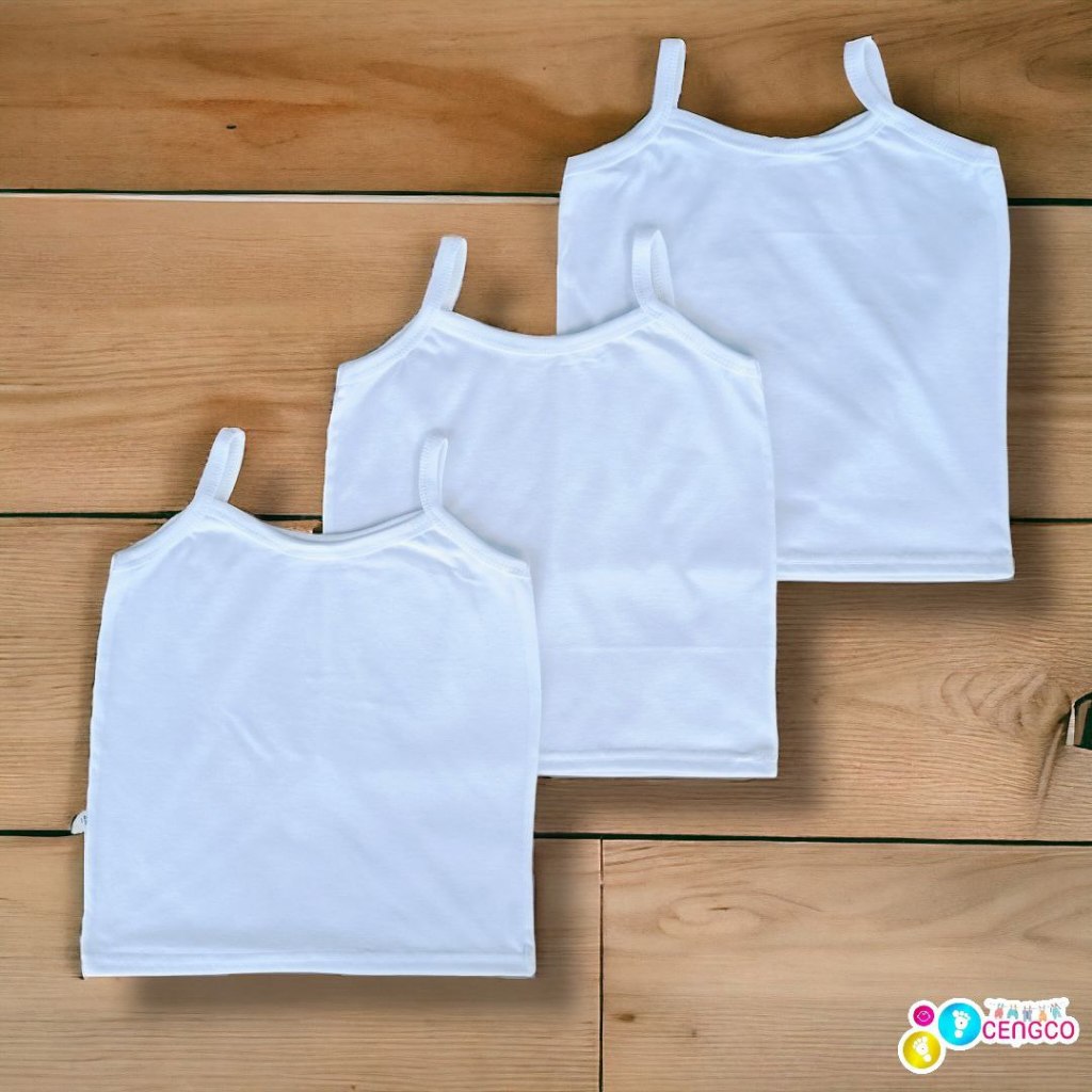 3 or 6 Pcs Spaghetti Blouse White Sando For Girl Soft & Pure Cotton 1 ...