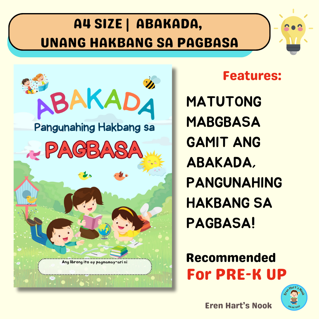 ABAKADA UNANG HAKBANG SA PAGBASA | A4 SIZE READING WORKBOOK | Shopee Philippines