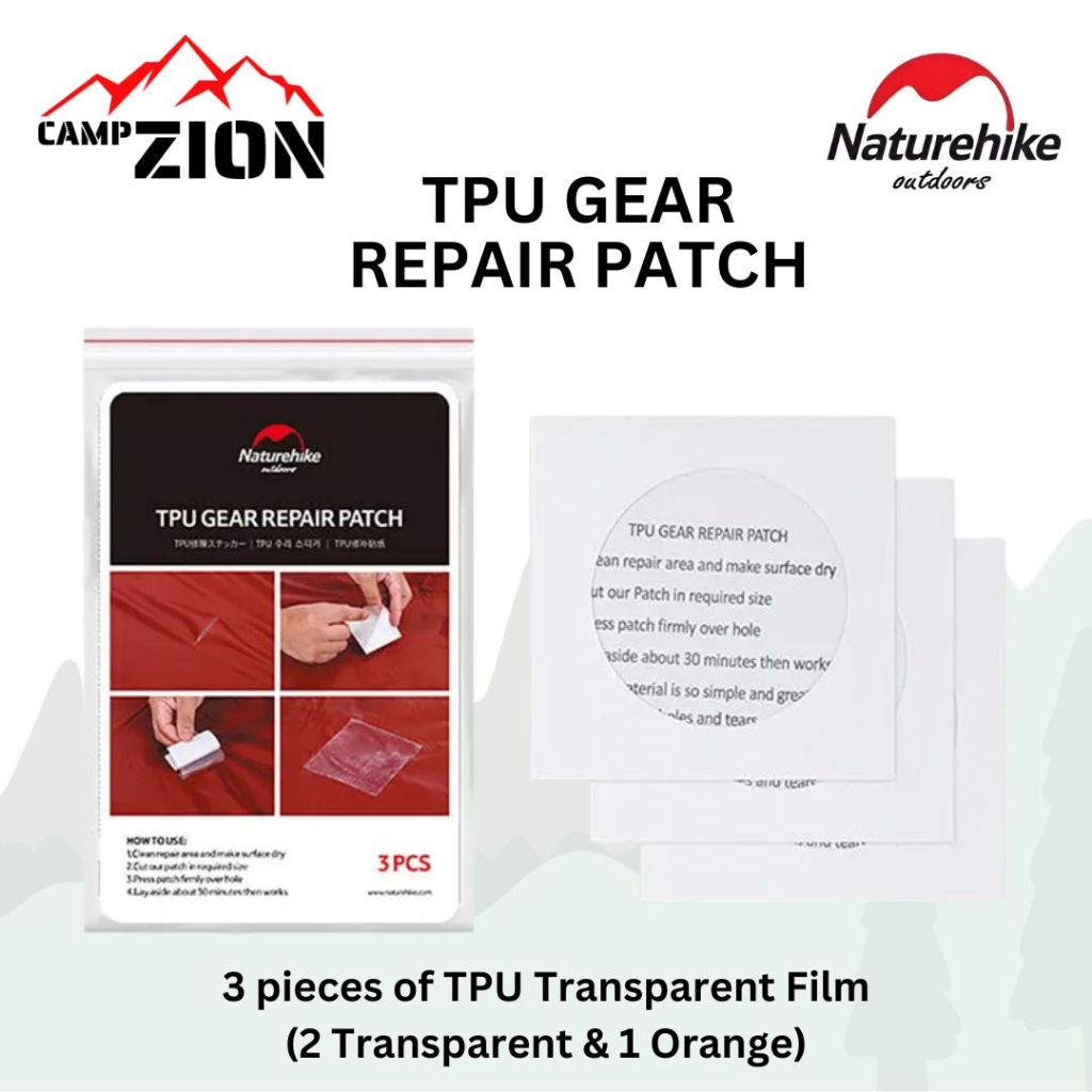 Naturehike 3pcs Gear Repair Patch TPU Transparent Waterproof Outdoor ...