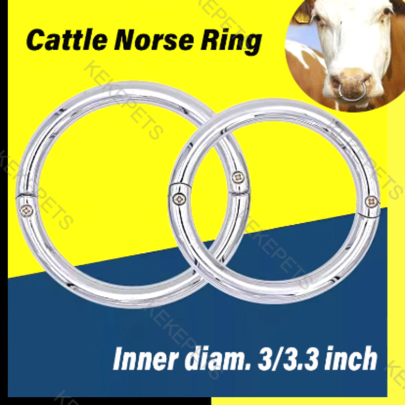 3.9In Stainless Steel Cattle Nose Ring Big Traction Ring for Bull Cow ...