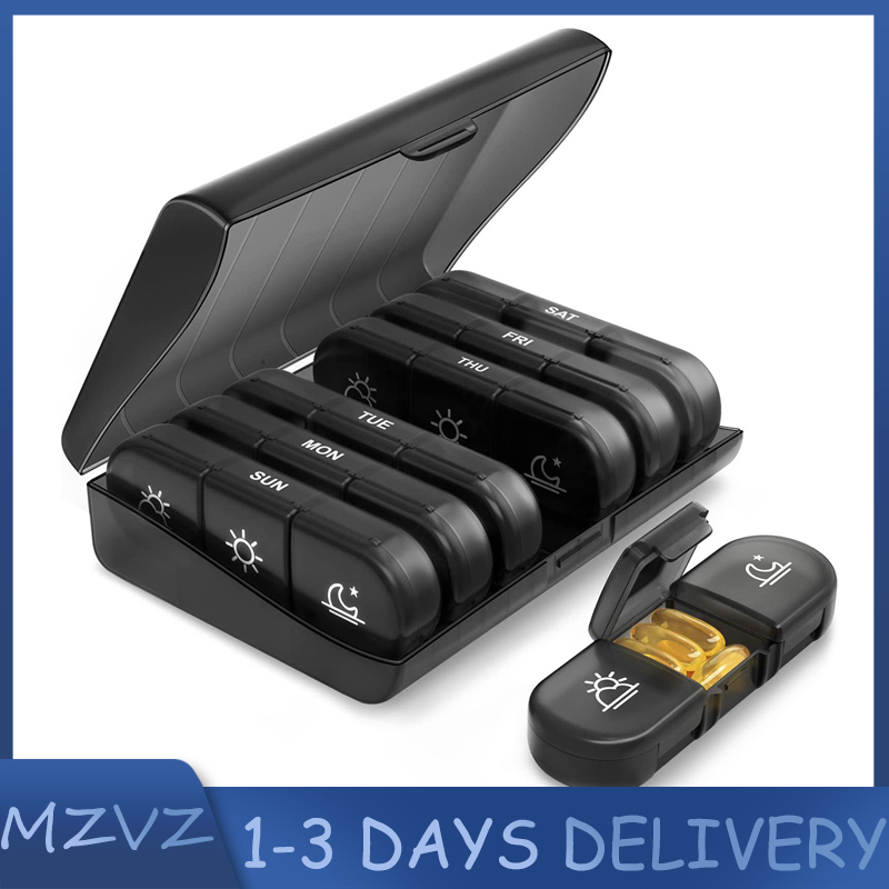 1 week Portable Pill Box with 21 Compartments for 7 days Easy ...