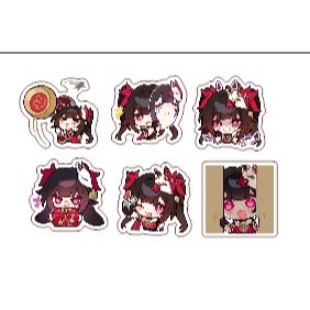 6pc/order Honkai Star Rail Sparkle Emoji Waterproof Sticker Matte ...