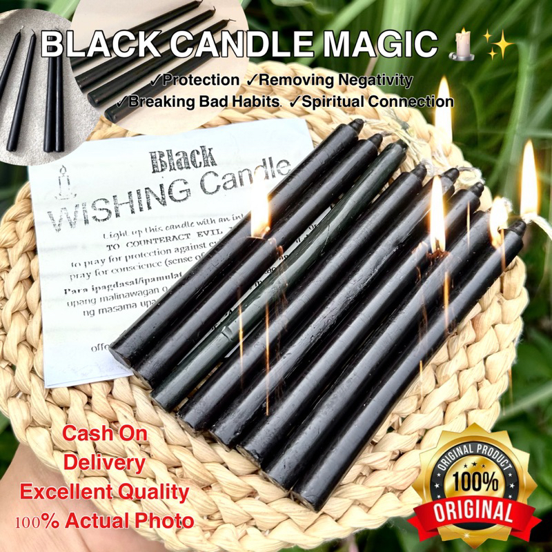 Black Candle Magic Wishing Candles Protection Balance 8 PCs per pack ...