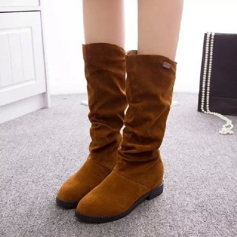 Size 35-40 Round Toe Women's Boots Flat Bottomed Minimalist New Casual ...