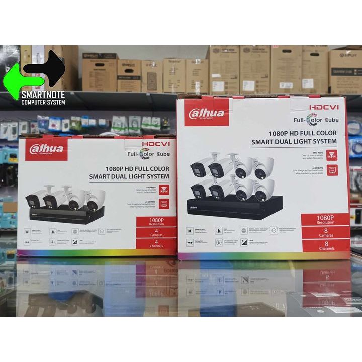 DAHUA 2MP 4CH / 8CH Smart Dual Light Kit DH-KIT-CVI2MP4B4T-SDL | Shopee ...