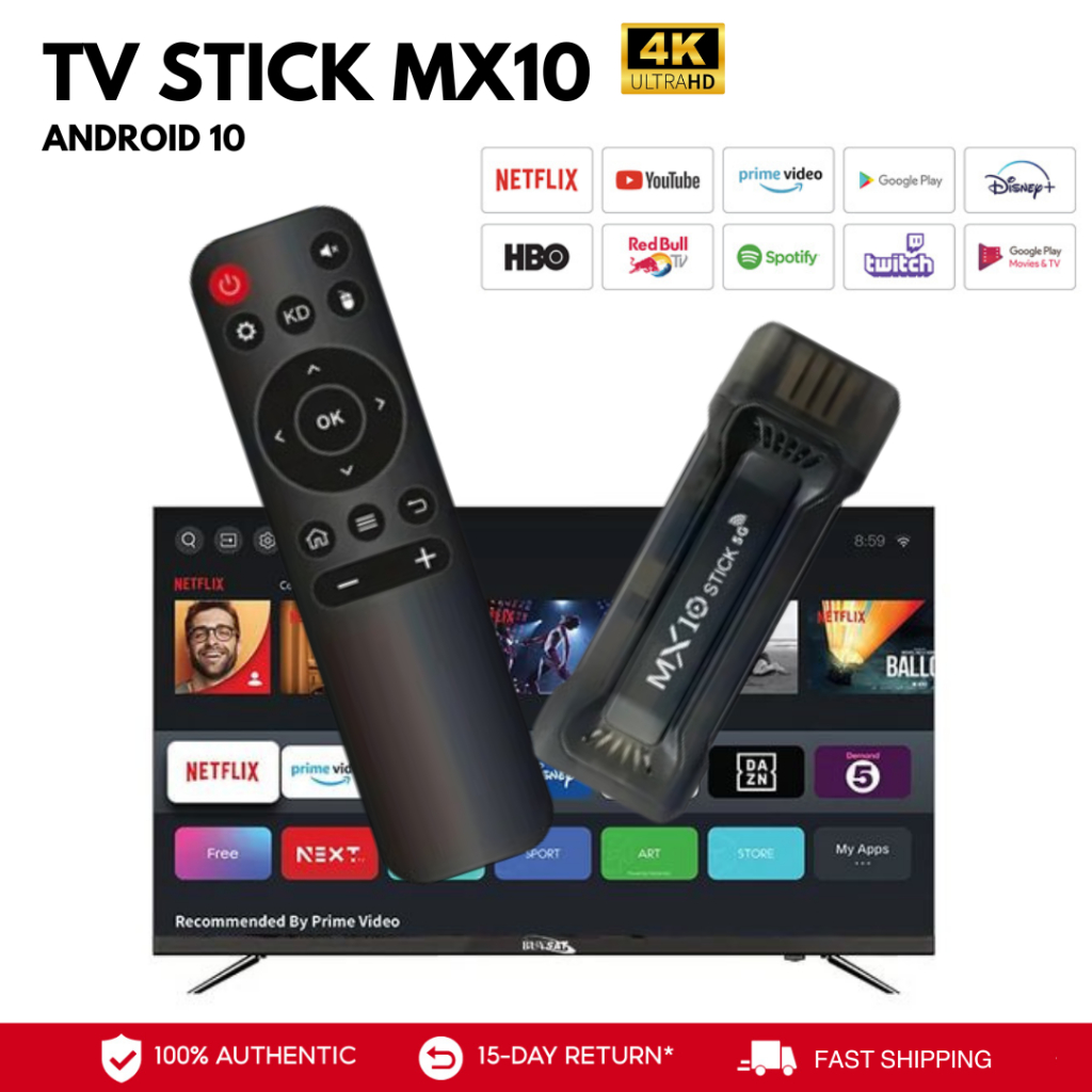 Android TV Box TV Stick 4K Quad Core Dolby DTS HD 1GB RAM+8GB ROM Work ...