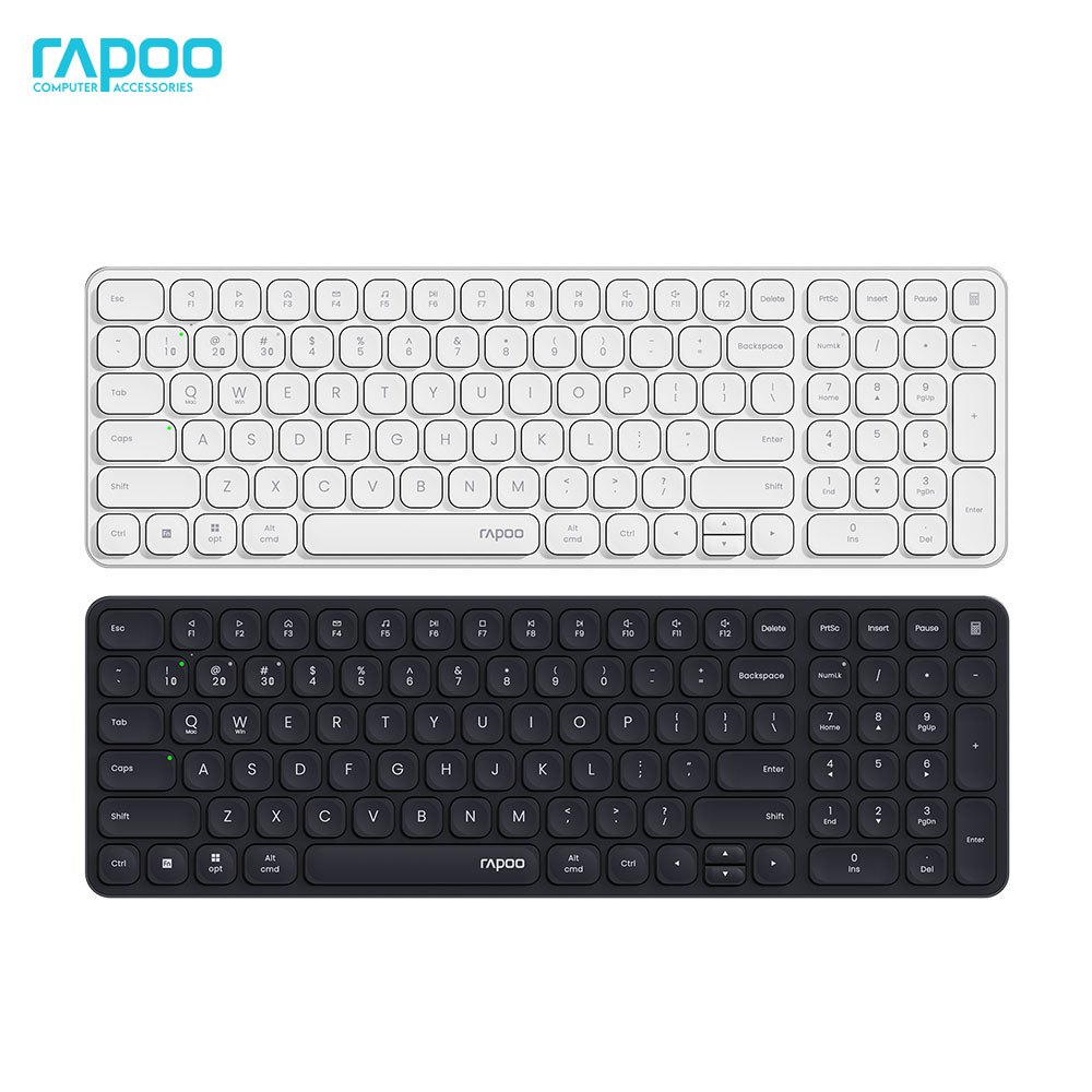 Rapoo E9350L Ultra Slim Multi Mode Wireless Keyboard 99 Keys Bluetooth ...