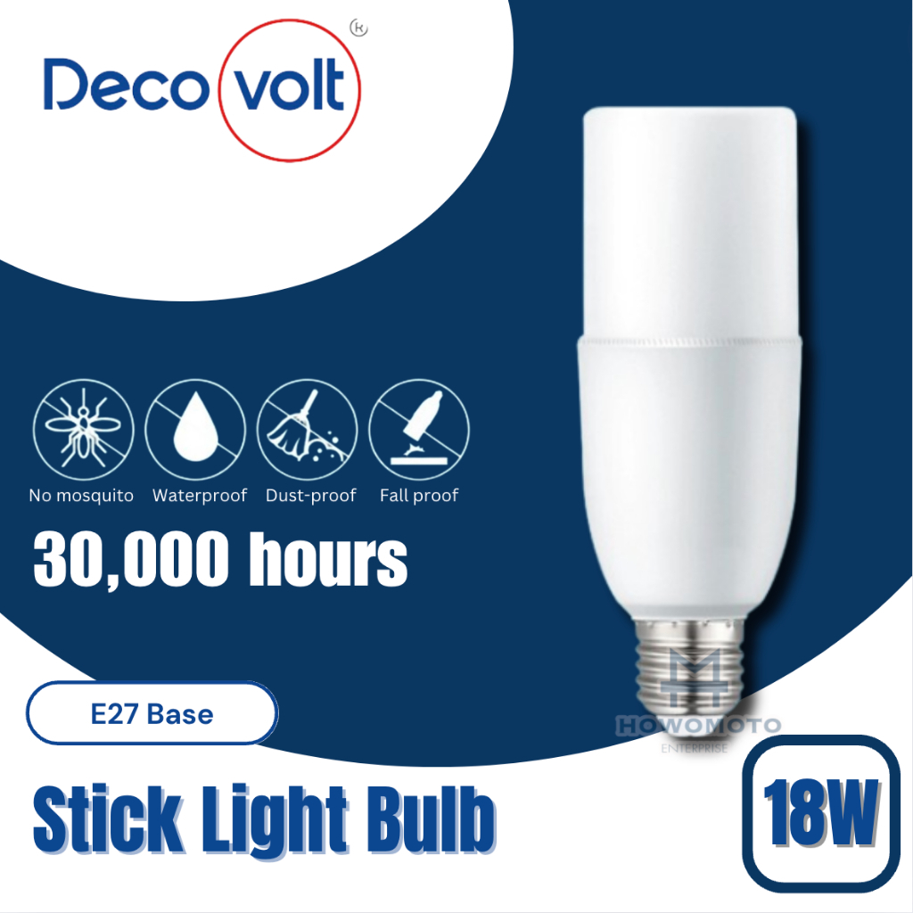 Decovolt 18W/12W/9W/5W Energy Saving LED Stick Light Bulb E27 Long Life ...