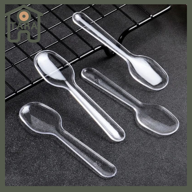 200pcs Jelly Spoon Disposable Plastic Spoon Flatware Spoons Jelly Ice ...