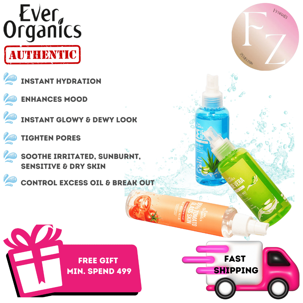 Ever Organics Face Mist 150ML ( TOMATO, ICE & ALOE VERA) | Shopee ...