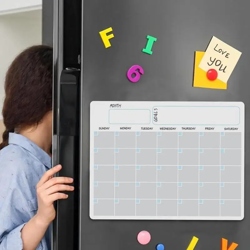 Fridge Calendar A3 Rewritable Weekly Planner Magnetic Dry Erase ...