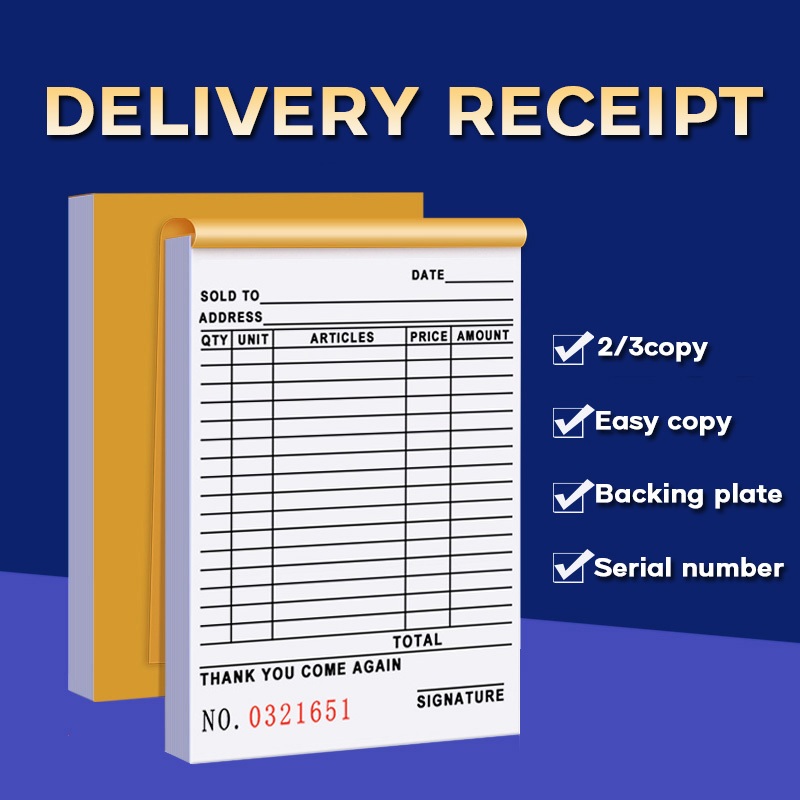 Delivery Receipt Resibo Carbonized Receipt 2/3 copy Official Receipt ...