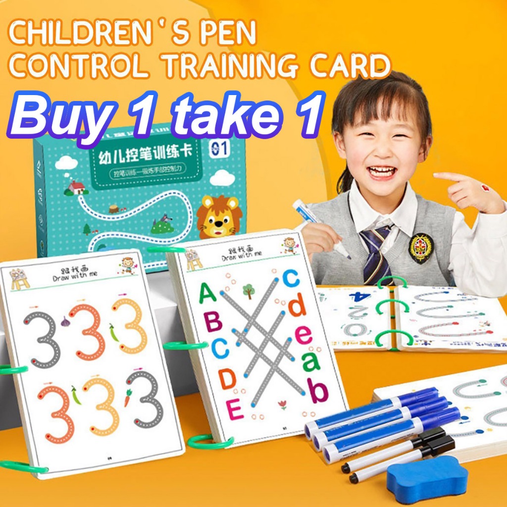 136 Page Tracing Book For Kids Training Coloring Book Erasable Writing ...