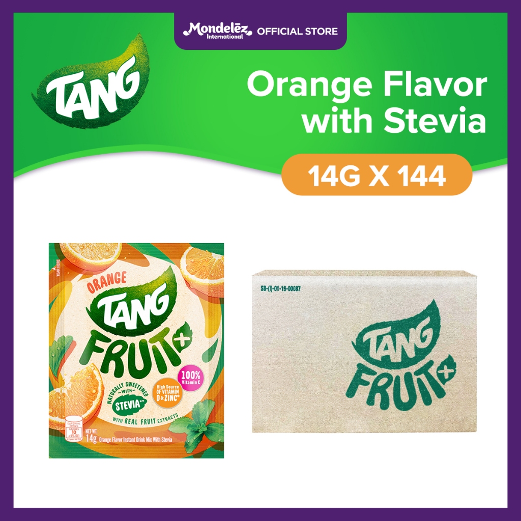 Tang Instant Drink Mix Fruit+ with Stevia - Orange Flavor 14g (1 Case ...