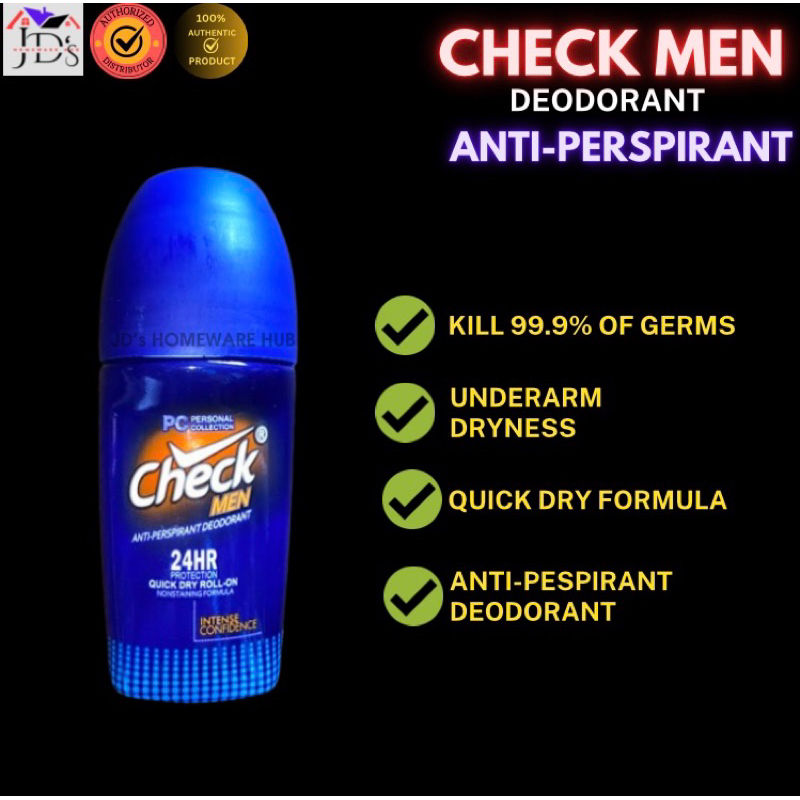 CHECK MEN ANTI PERSPIRANT DEODORANT | Shopee Philippines