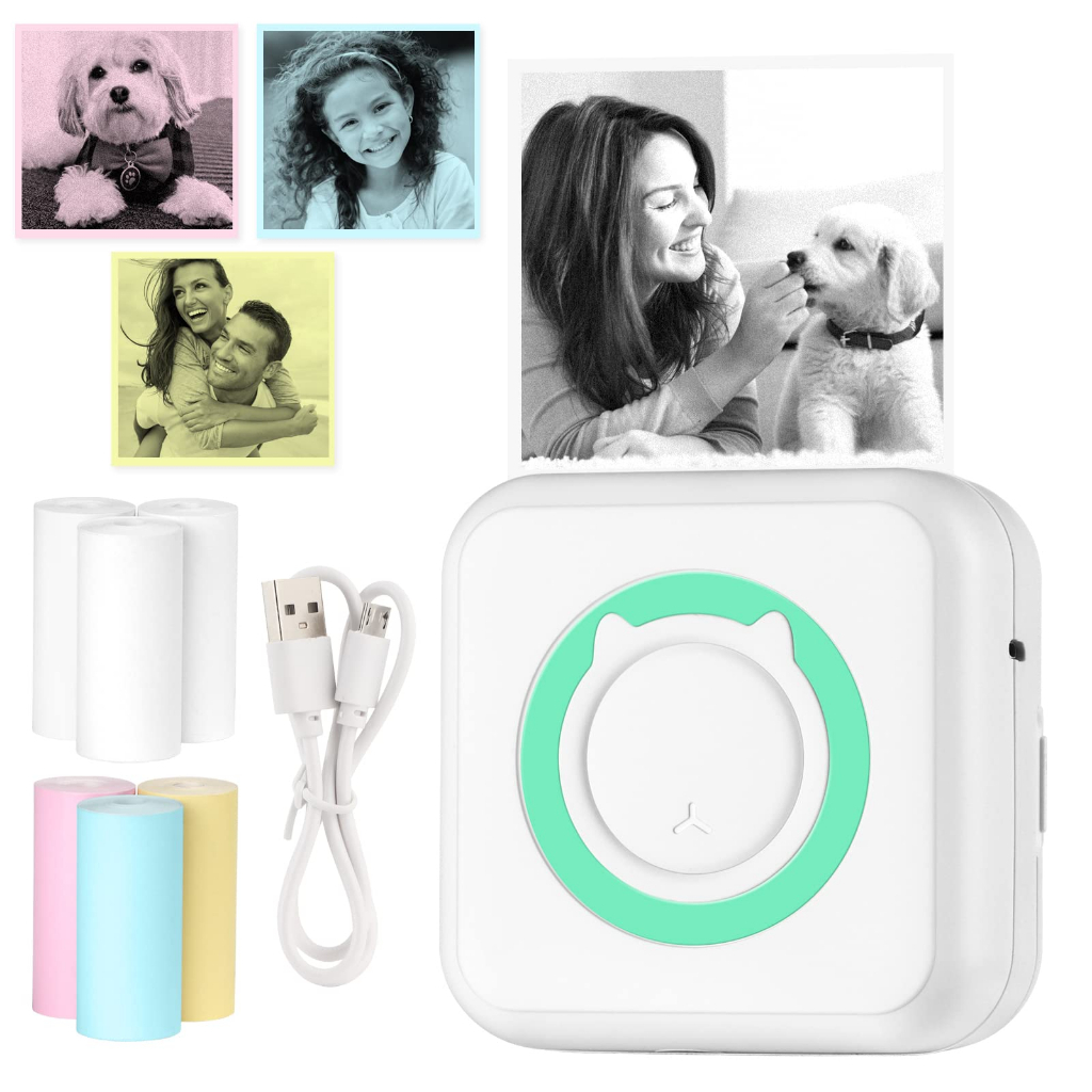 Mini Portable Thermal Printer Mobile Printer Photo Printer Home Phone ...