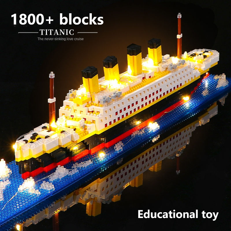 1860pcs 3D Titanic Small Model Ship Series Micro Building Blocks DIY ...
