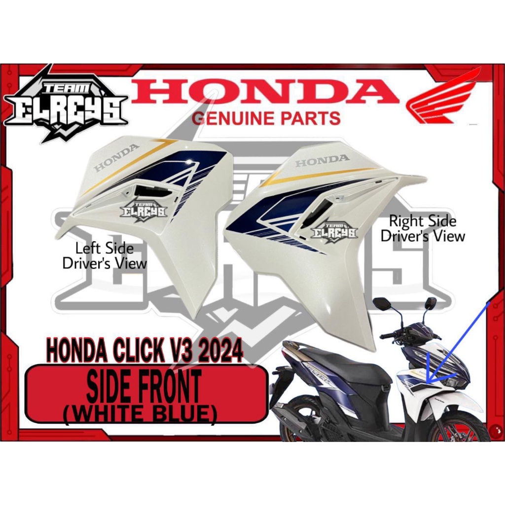 STOCK HONDA SIDE FRONT FOR CLICK V3 2024 (WHITE BLUE) | Shopee Philippines