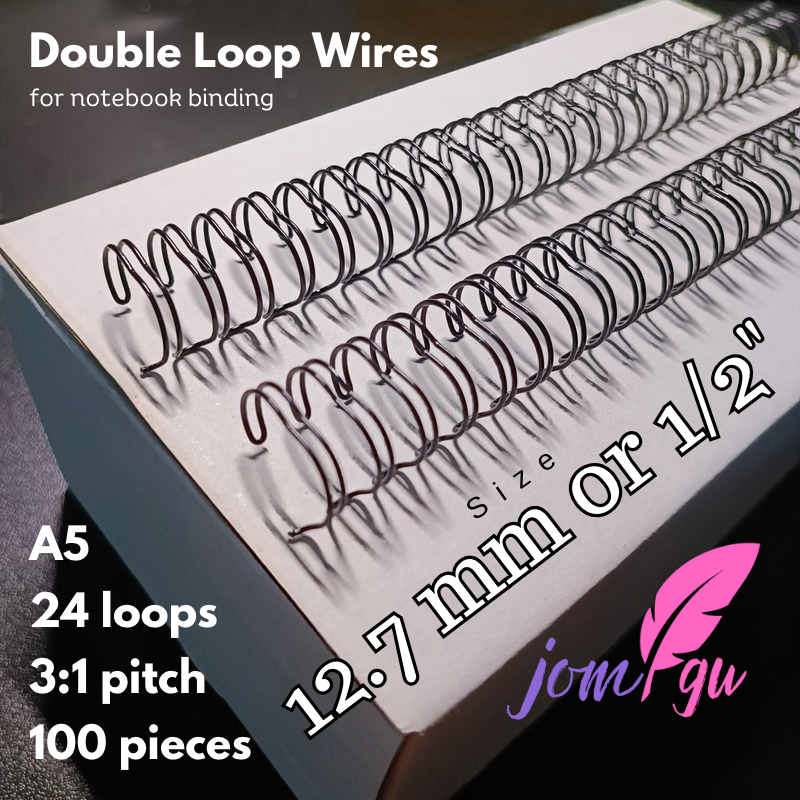 Double Loop Wires for Binding Notebooks A5-size pitch 3:1 24 Holes 12 ...