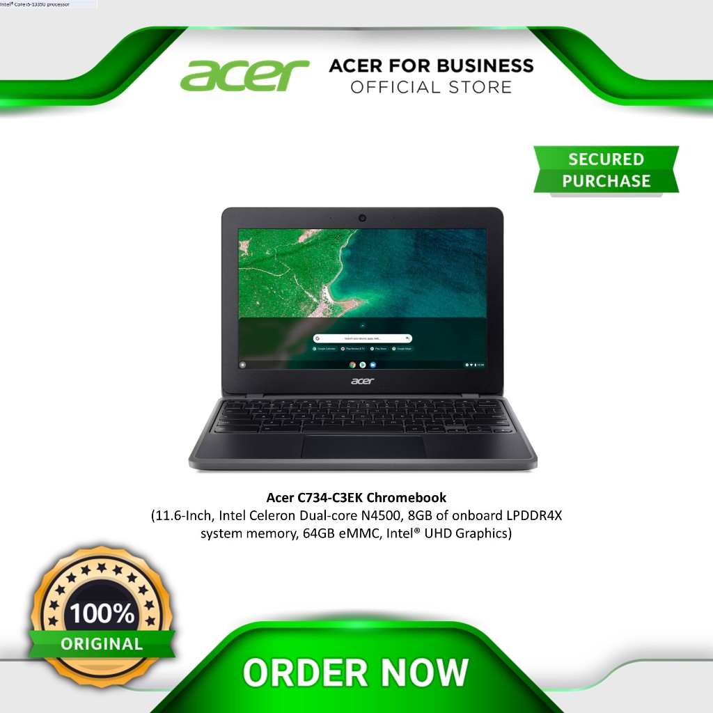 Acer C734-C3EK Chromebook Laptop 11.6-Inch, Intel Celeron N4500, Chrome ...