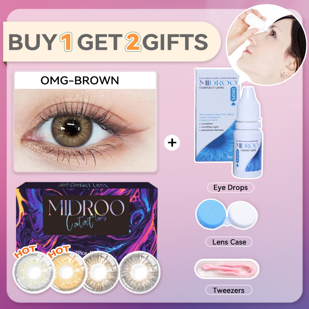 Midroo OMG Series Contact Lens Contacts Color Contact Lens Complete Set Yearly Graded 0.00 ...