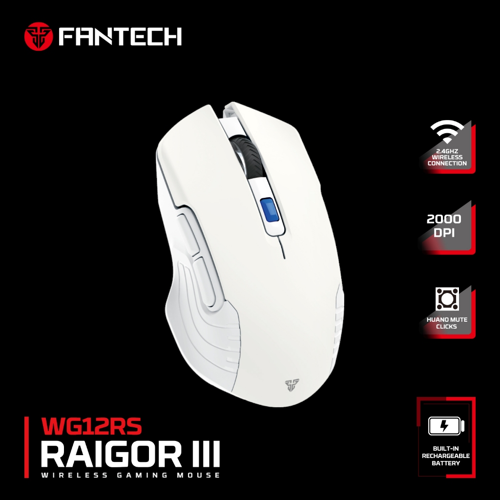 Fantech WG12RS Raigor III Silent Click Rechargeable 2.4GHz Wireless ...