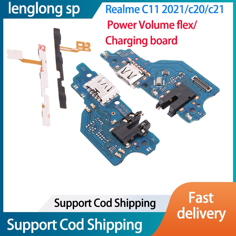 Realm C11 2021 C20 C21 Power Volume Flex Button Switch USB Charging Port Board For Repair ...