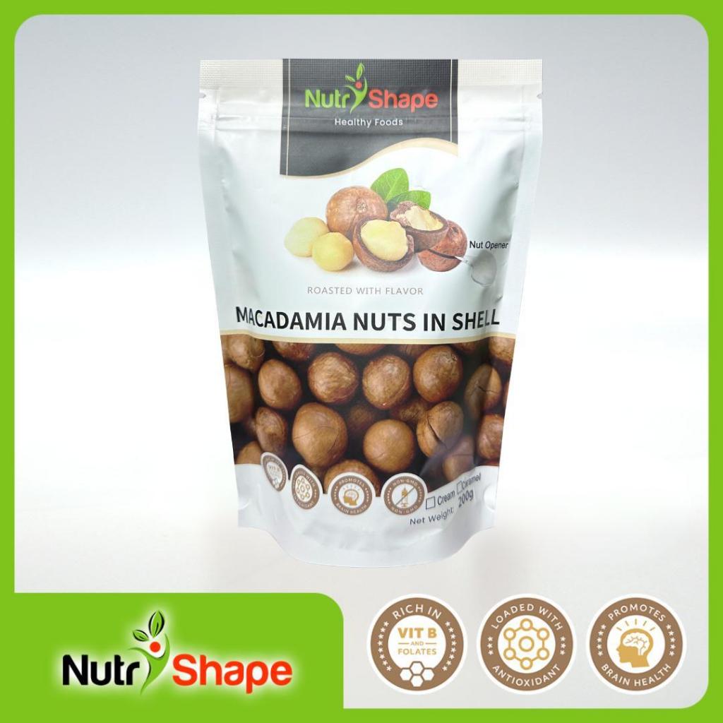 Nutrishape Nuts Roasted Macadamia Nuts with Shell with Milky Cream Flavor | Shopee Philippines