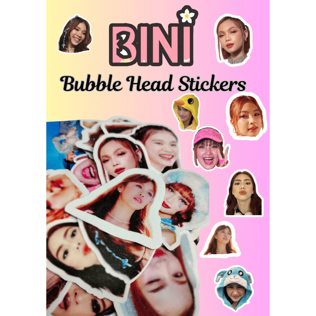Bini Stickers | Waterproof Vinyl | Bini Bubble Head Stickers | Shopee ...