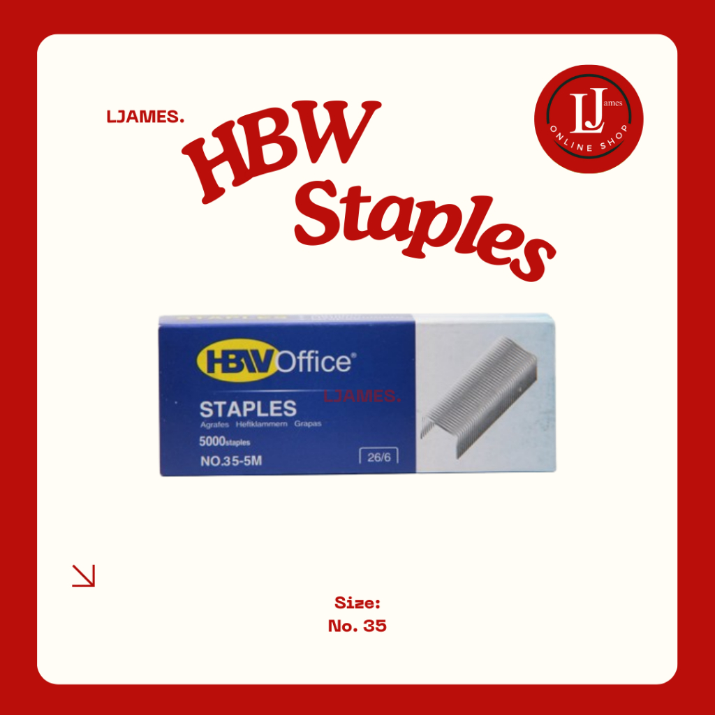 HBW HBW Staple Wire #35-5M (5000 Staples) | Shopee Philippines
