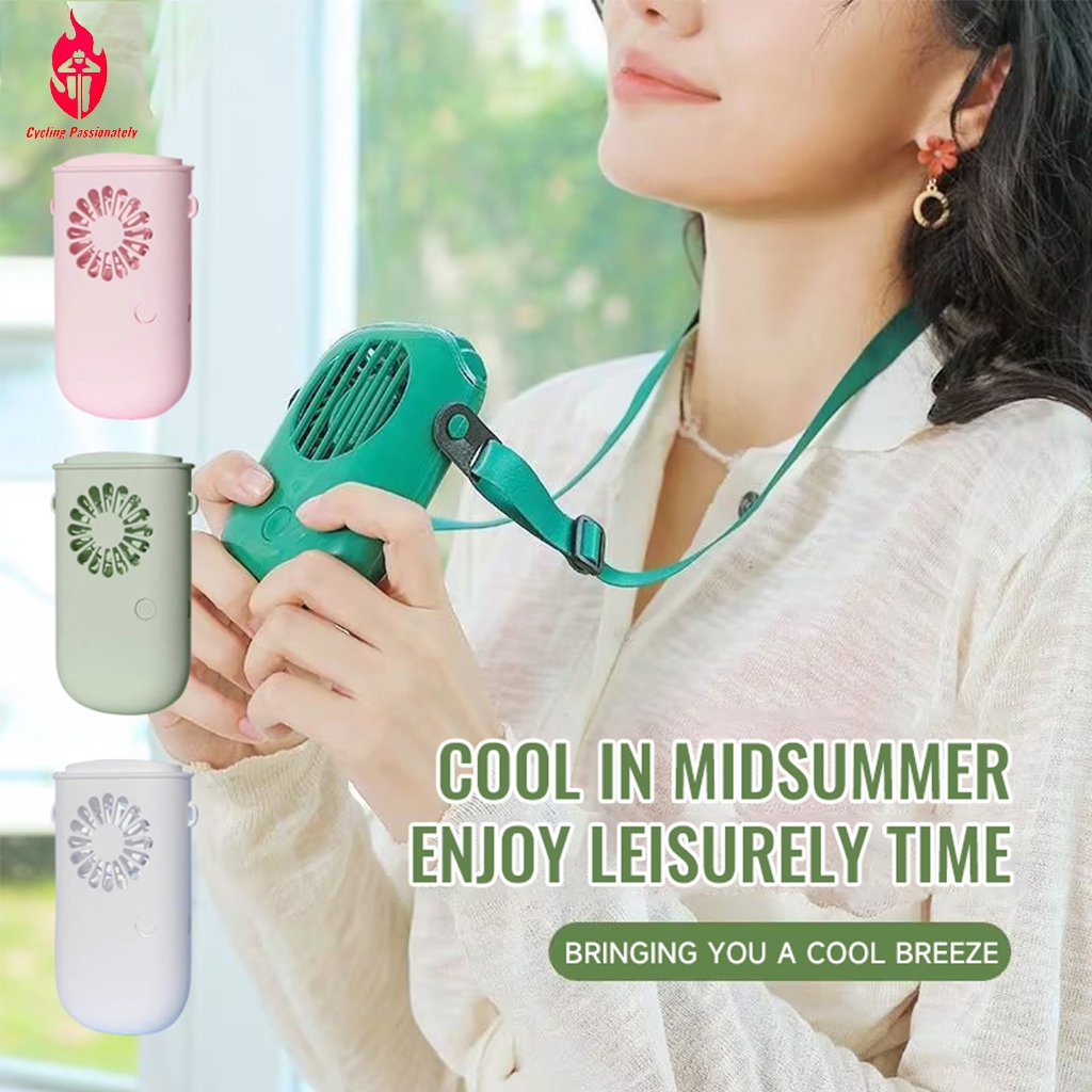 Mini Neck Fan Bladeless Cooling USB Rechargeable 3 Wind Speed Mute Fans ...