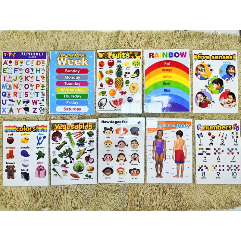 Laminated Educational Chart for kids A4 size | Shopee Philippines