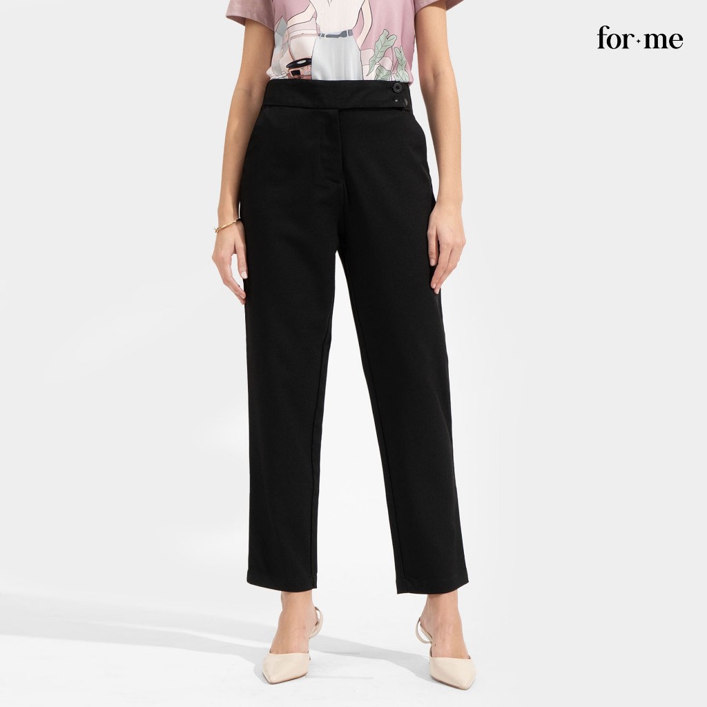 ForMe Fine Line Pocket Detail Slim Trousers for Women (Black) | Shopee ...
