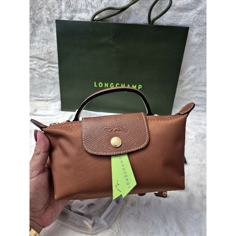 Auth LC Cognac Mini XS Le Pliage Sling GHW | Shopee Philippines