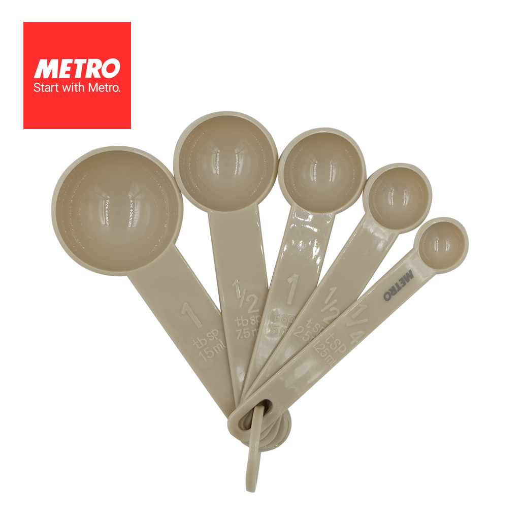 Set of 5pcs Metro Bakewares Measuring Spoon Set Cream Plastic MB 5542 ...