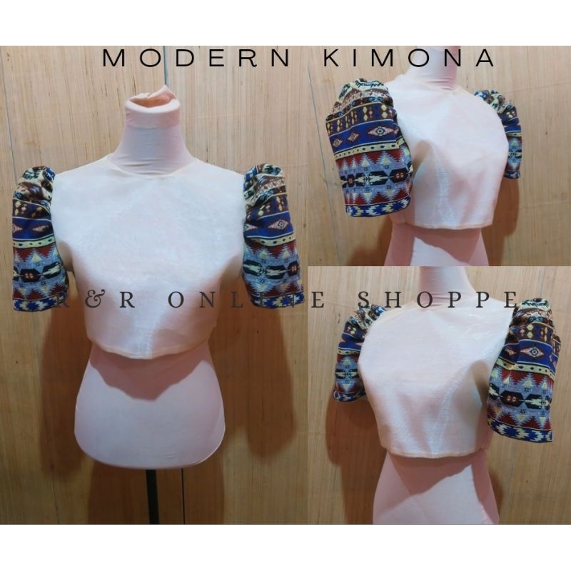 Modern Ethnic Filipiñiana Kimona/ Semi Crop Top/traditional wear ...