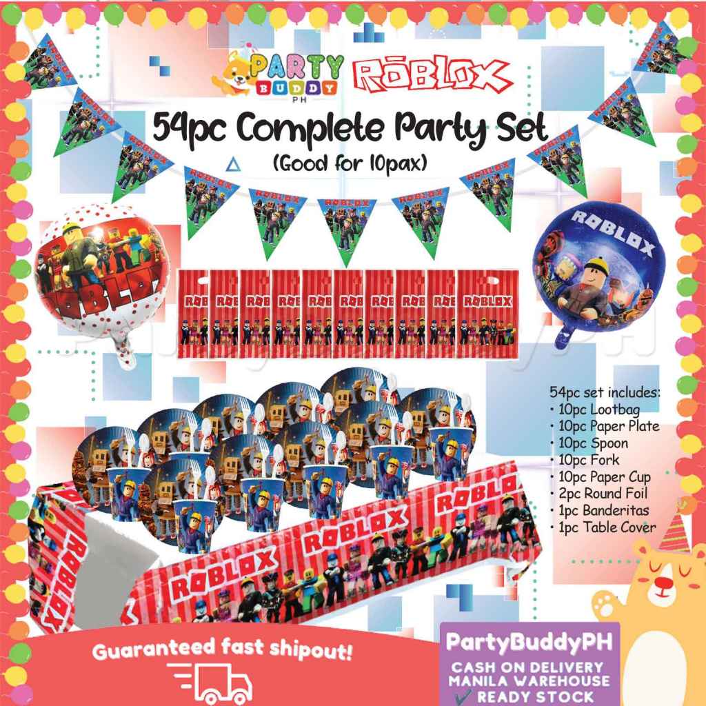 54pc Roblox Complete Package Set Spoon Fork Plate Cup Lootbag ...