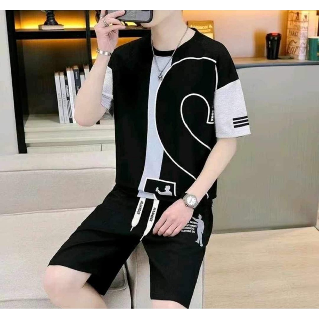 New Unisex Terno Korean Terno shorts T-shirt Menswear set Casual terno ...
