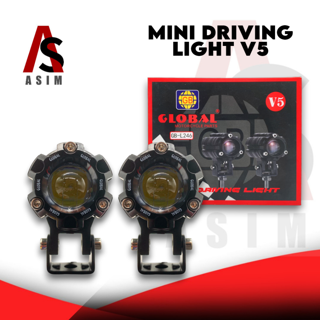ASIM MOTORCYCLE GLOBAL MINI DRIVING LIGHT V5 UNIVERSAL | Shopee Philippines