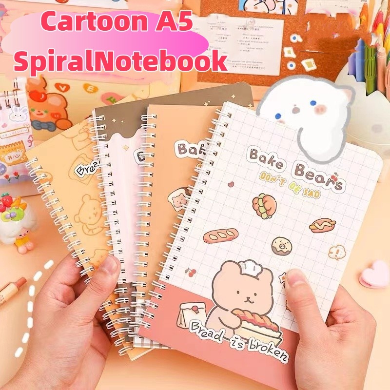 A5 Cartoon Coil Spiral Notebooks Writing Composition School Supplies ...