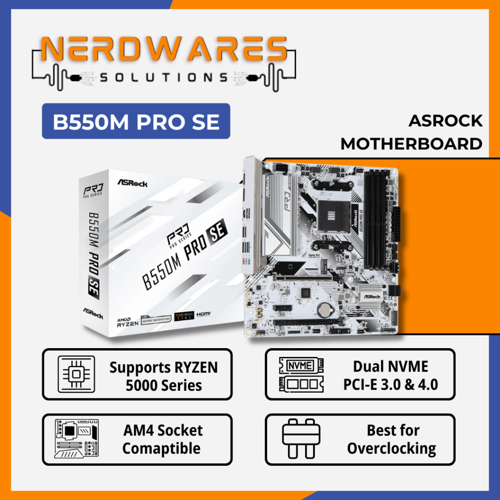 AsRock B550M PRO SE AMD AM4 Socket DDR4 Motherboard | Shopee Philippines