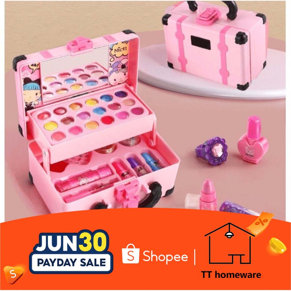 32PCS Kids Makeup Toys Girls Real Makeup Kit Washable Non-toxic Makeup ...