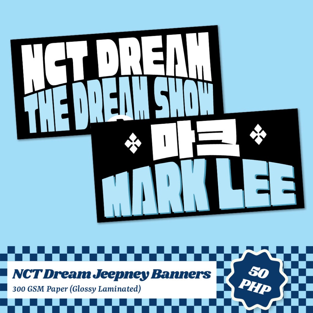 NCT Dream Jeepney Signage Hand Banners 300 GSM Paper (11x5.3 inches ...